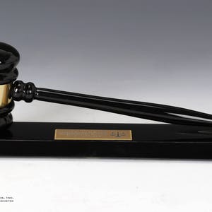 Personalized Engraved Gavel Stand With Gavel, Ebony Piano Wood, Gift ...