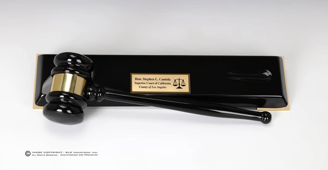 Personalized Engraved Gavel Stand With Gavel, Ebony Piano Wood, Gift ...