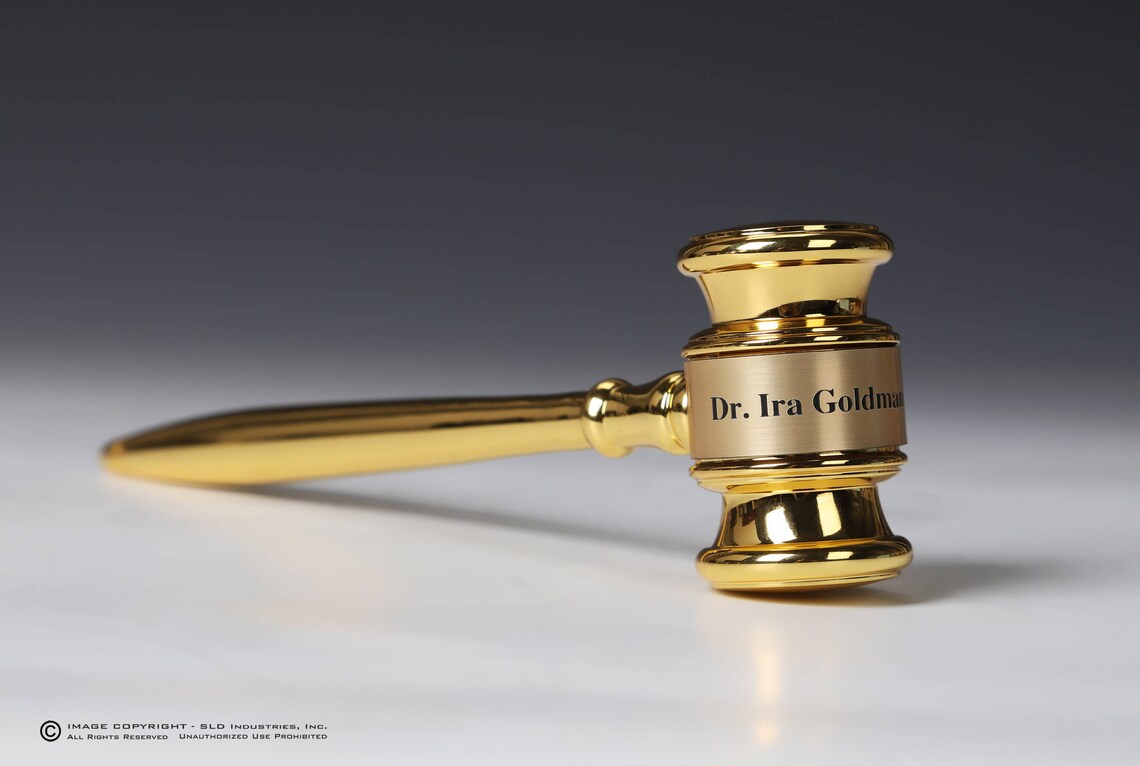 Personalized Solid Brass Engraved Gavel With Gift Box - Etsy