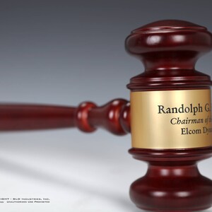 Giant GAVEL, Two Feet Long, Rosewood, Custom Engraved Gavel Band ...