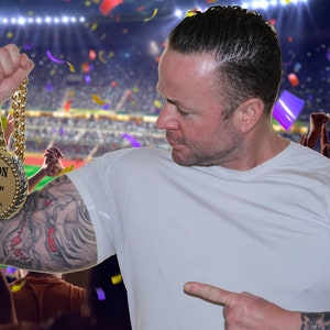 Bling Thing Jr, Championship Belt, Metal Neck Chain, Fantasy Football ...