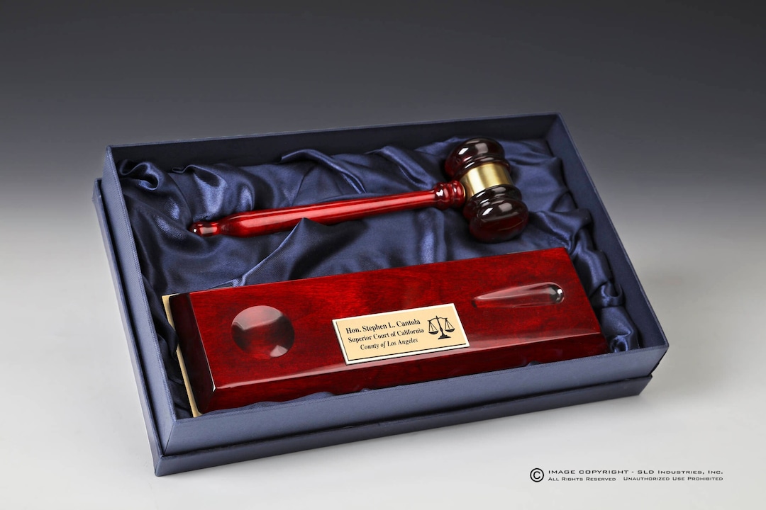 Gavel Stand With Gavel, Custom ENGRAVED, Rosewood Piano Wood, Gift Box ...