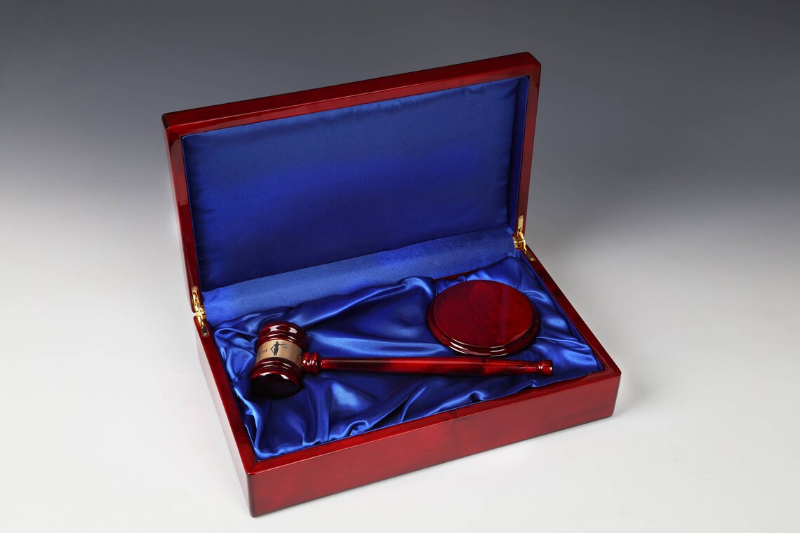 Personalized Engraved Gavel Set With Piano Finish Wood Gift Box ...