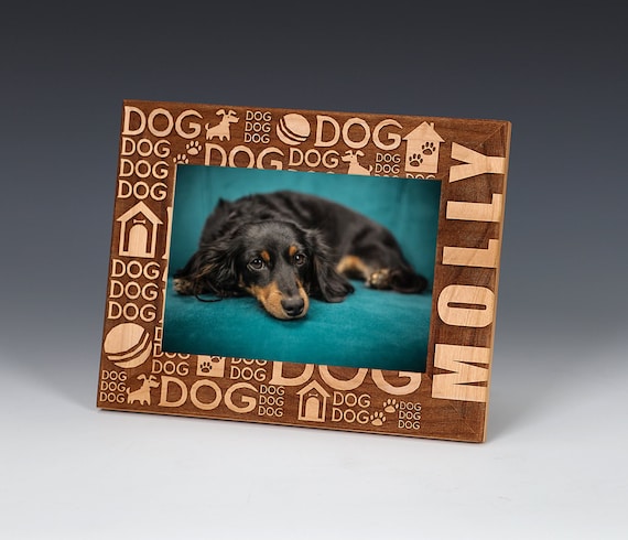 Dog Name Picture Frame Pet Picture Frame Custom Engraved | Etsy