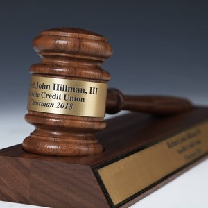 Personalized Engraved Gavel Set With Solid Walnut Presentation Block ...