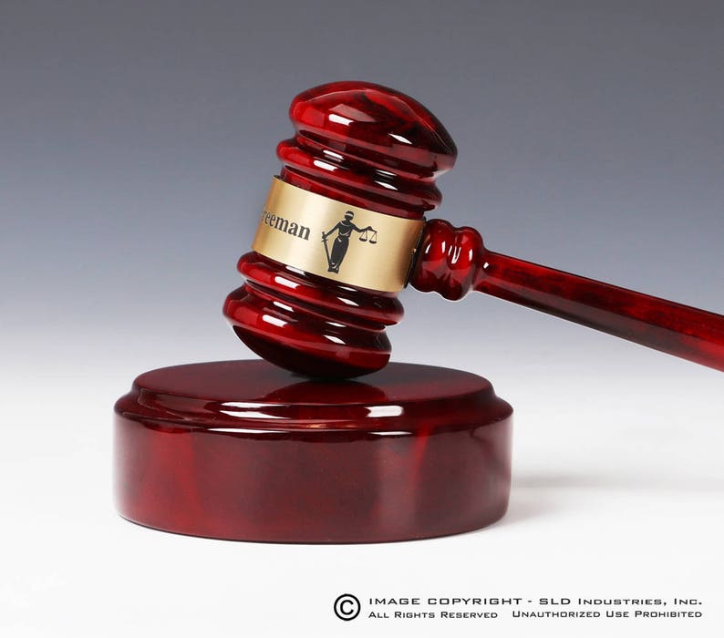 Personalized Engraved Gavel Set, Sounding Block, Roeswood Piano Wood ...