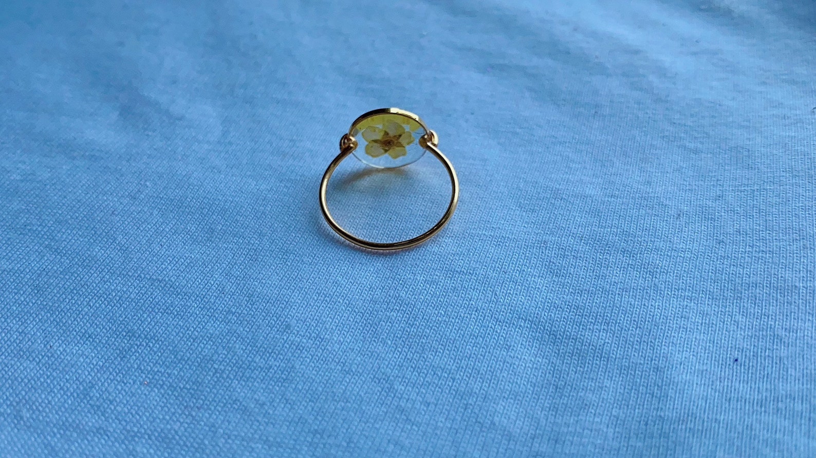 Real Flower Resin Ring/yellow Flower Ring/plant Ring/botanical - Etsy