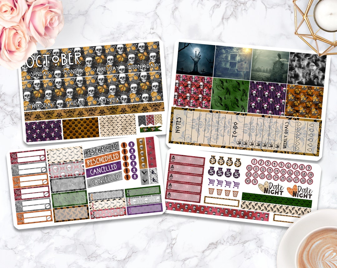Month Sticker Kit / Halloween Stickers / Planner Stickers / - Etsy