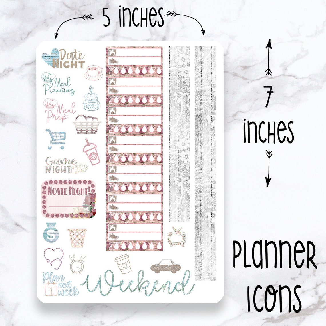 Sticker Kit / Shabby Chic Stickers /planner Stickers / Erin | Etsy
