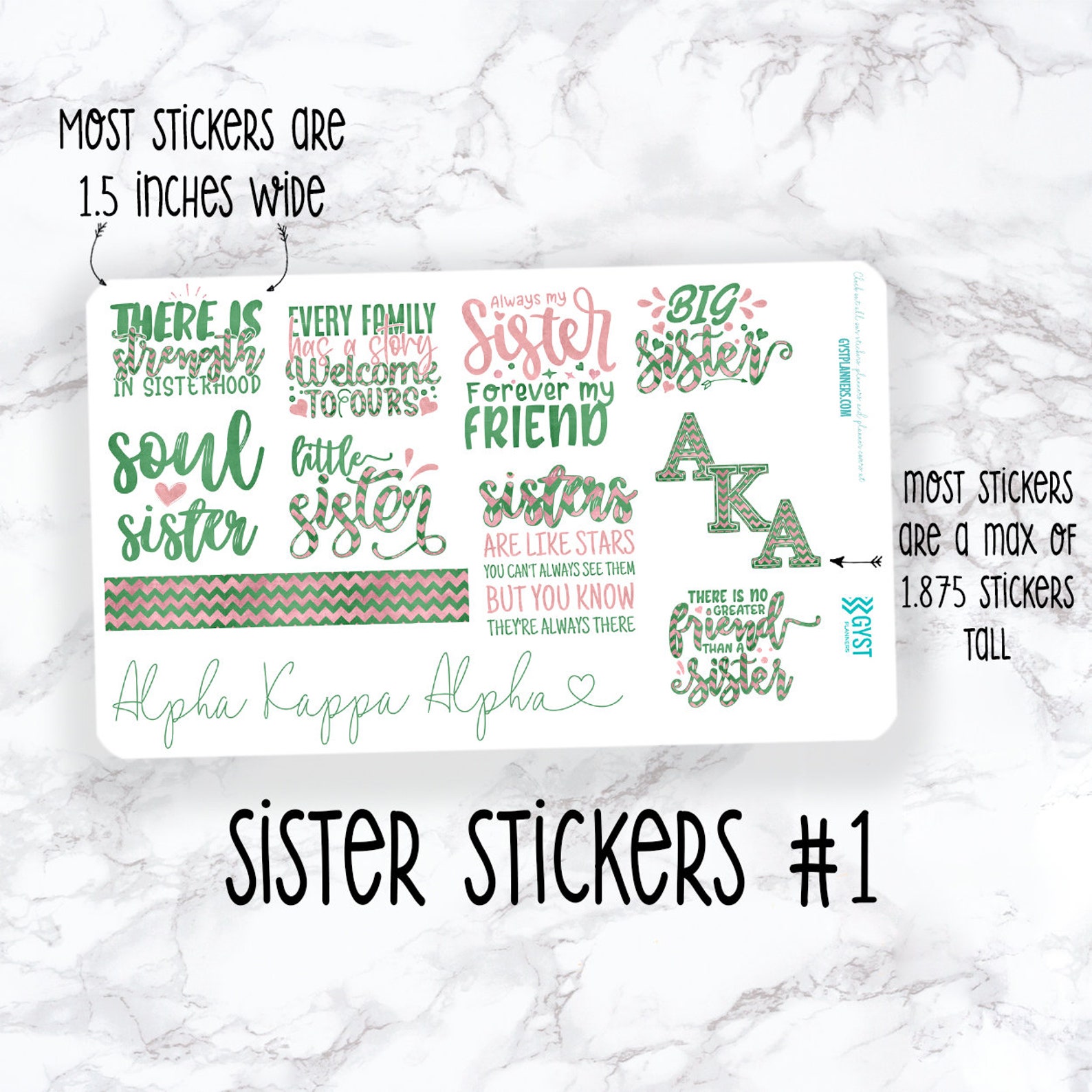 Alpha Kappa Alpha Stickers / AKA Planner Stickers / Sorority - Etsy