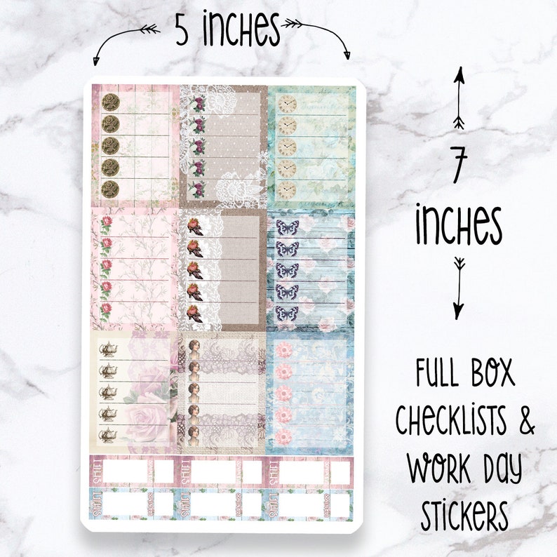 Sticker Kit / Shabby Chic Stickers /planner Stickers / Erin | Etsy