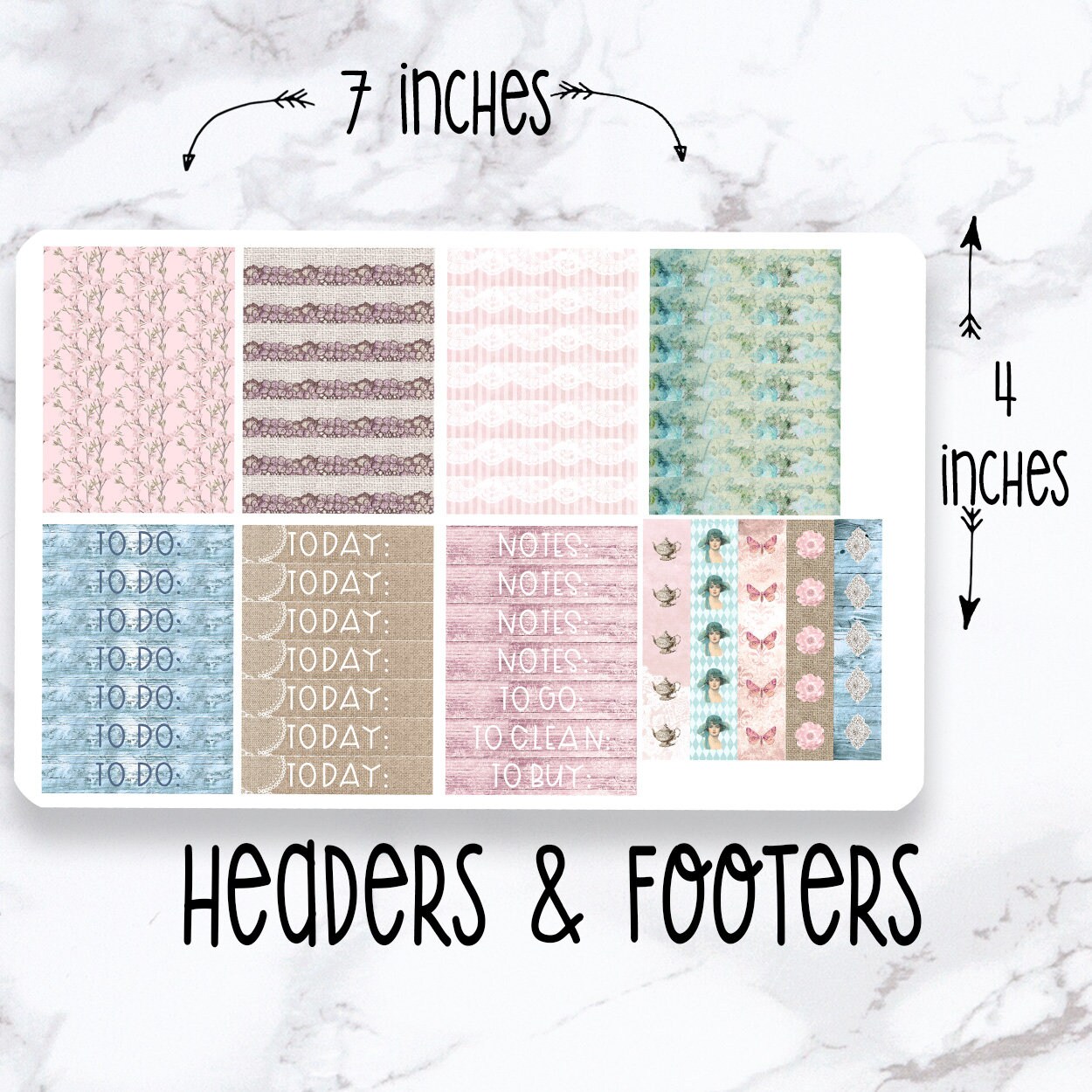 Sticker Kit / Shabby Chic Stickers /Planner Stickers / Erin | Etsy