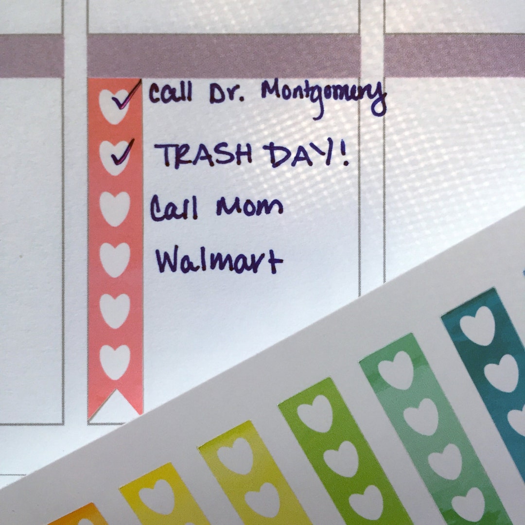 Checklist Stickers / Watercolor Checklist Flags / Fits Erin Condren ...