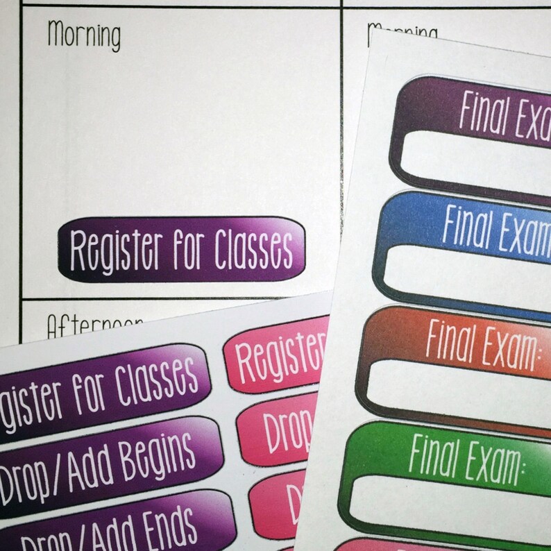 College Planner Stickers / Academic Calendar Stickers / Fits - Etsy