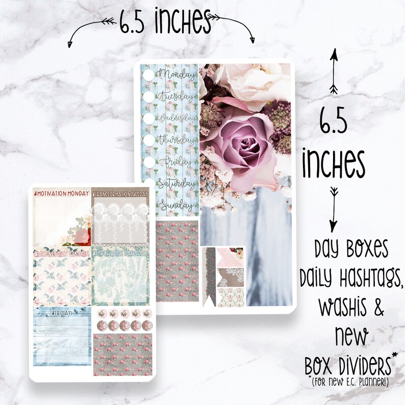 Sticker Kit / Shabby Chic Stickers /planner Stickers / Erin - Etsy