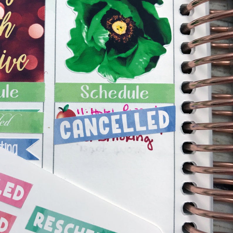 Appointment Planner Stickers / Cancelled Stickers / Fits Erin - Etsy