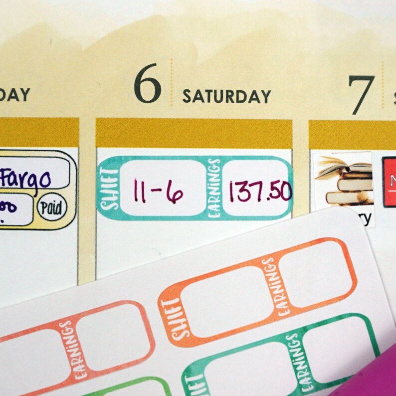 Shift Stickers / Work Stickers / Fits Erin Condren Planners - Etsy
