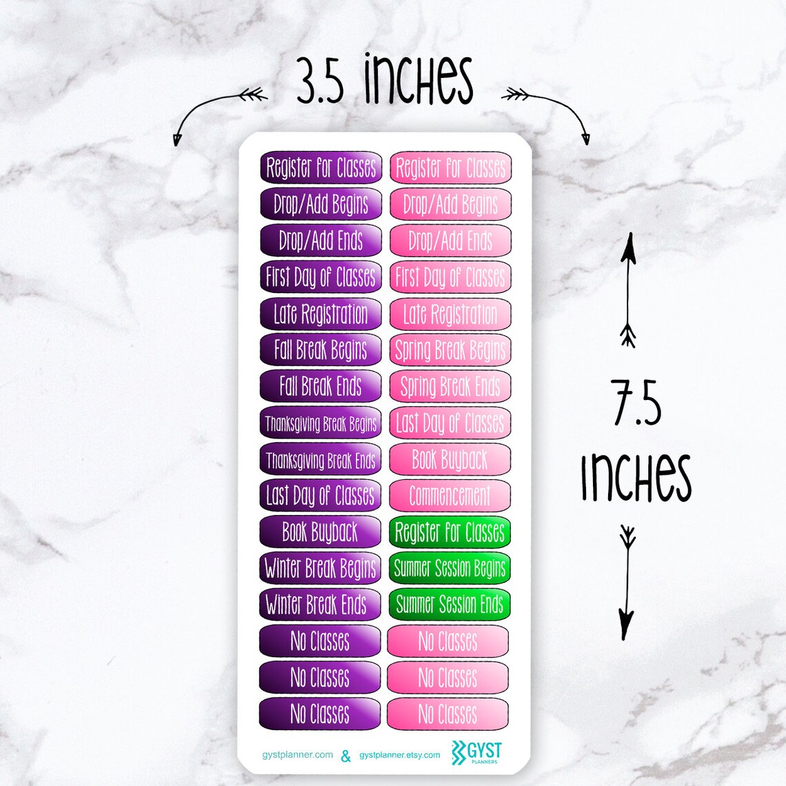 College Planner Stickers / Academic Calendar Stickers / Fits - Etsy