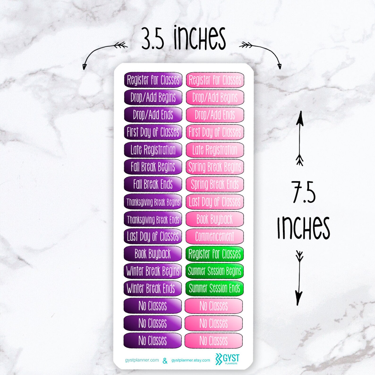 College Planner Stickers / Academic Calendar Stickers / Fits - Etsy