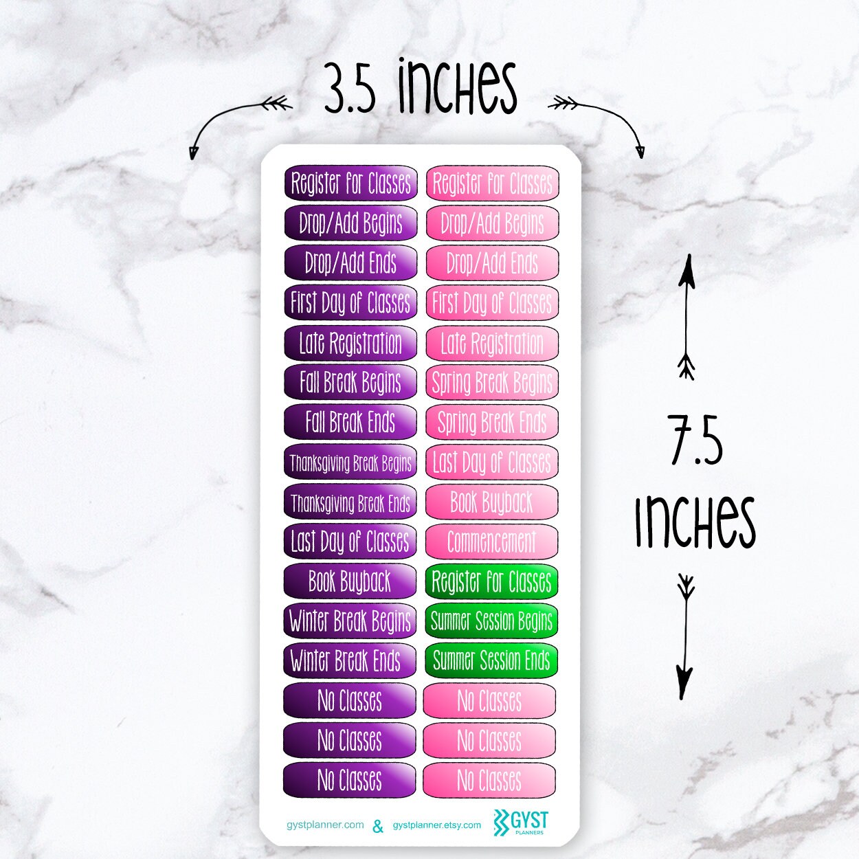 College Planner Stickers / Academic Calendar stickers / Fits | Etsy