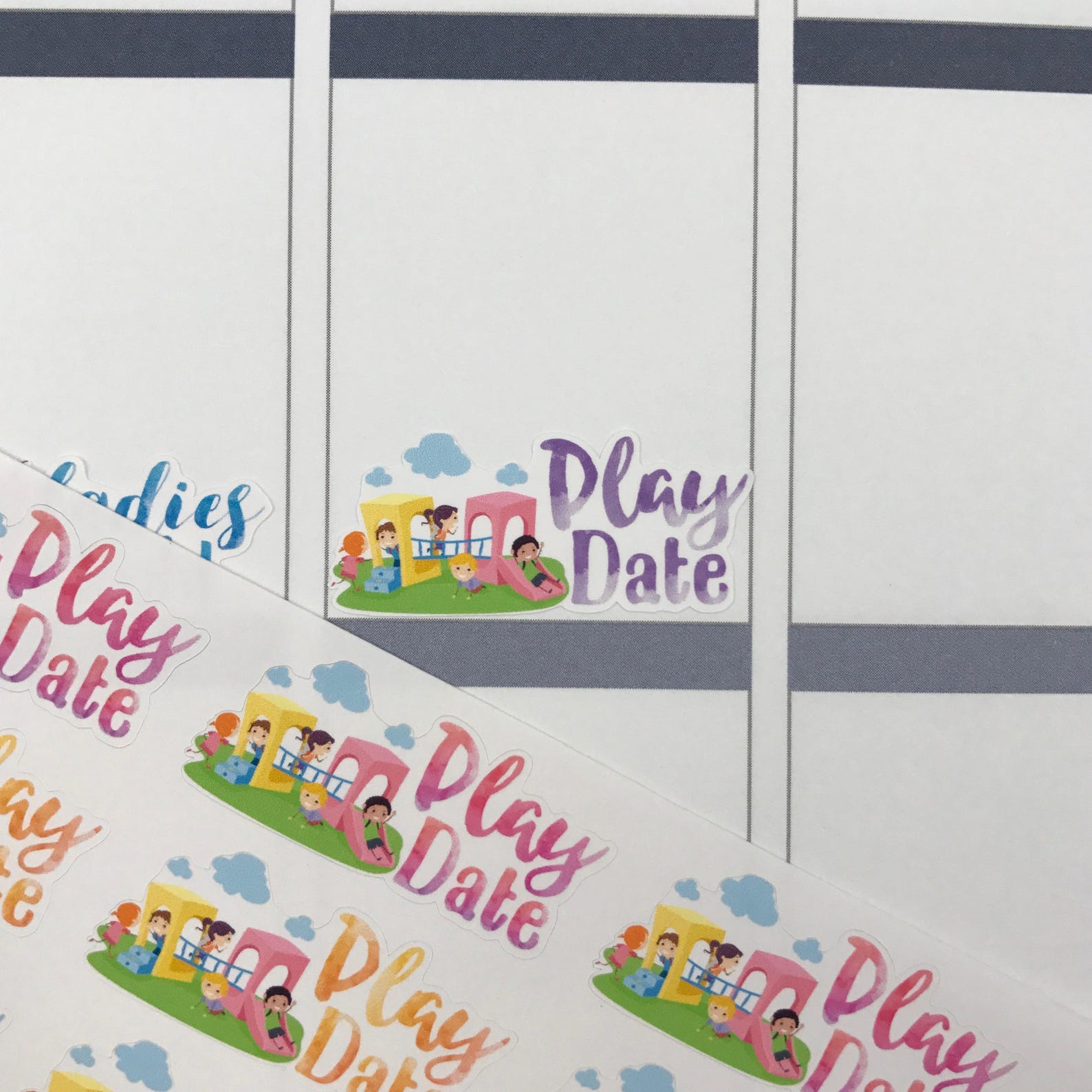Play Date Stickers / Kid Stickers / Fits Erin Condren | Etsy