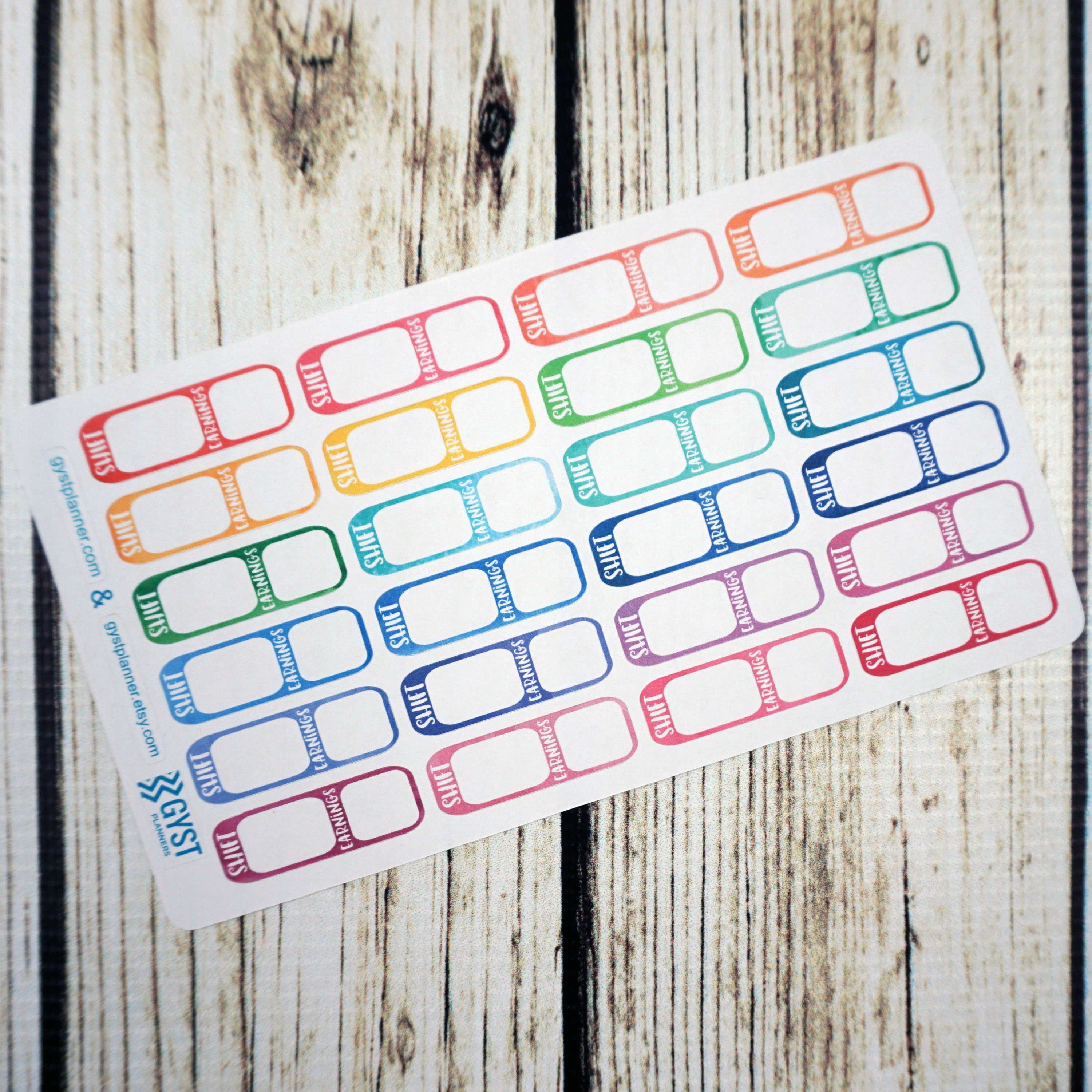 Shift Stickers / Work Stickers / Fits Erin Condren Planners - Etsy