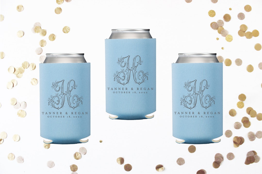 Personalized Can Coolers, Monogrammed Can Coolies, Personalized Wedding ...