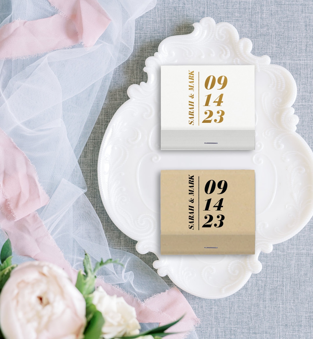 The Perfect Match Matchbooks - Wedding Date, Wedding Favor, Wedding ...
