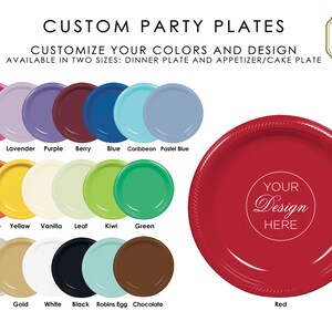 Custom Printed Paper Party Plates, Personalized Wedding Plates, Custom ...