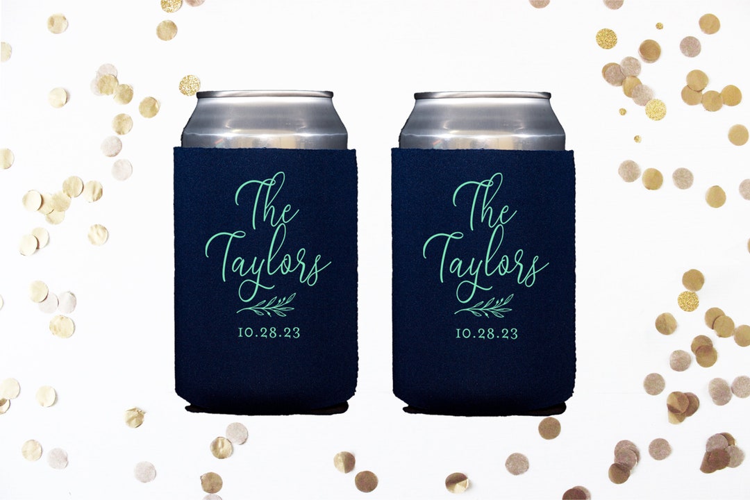 Wedding Favors Personalized Beer Huggers Custom Can Cooler Engagement ...