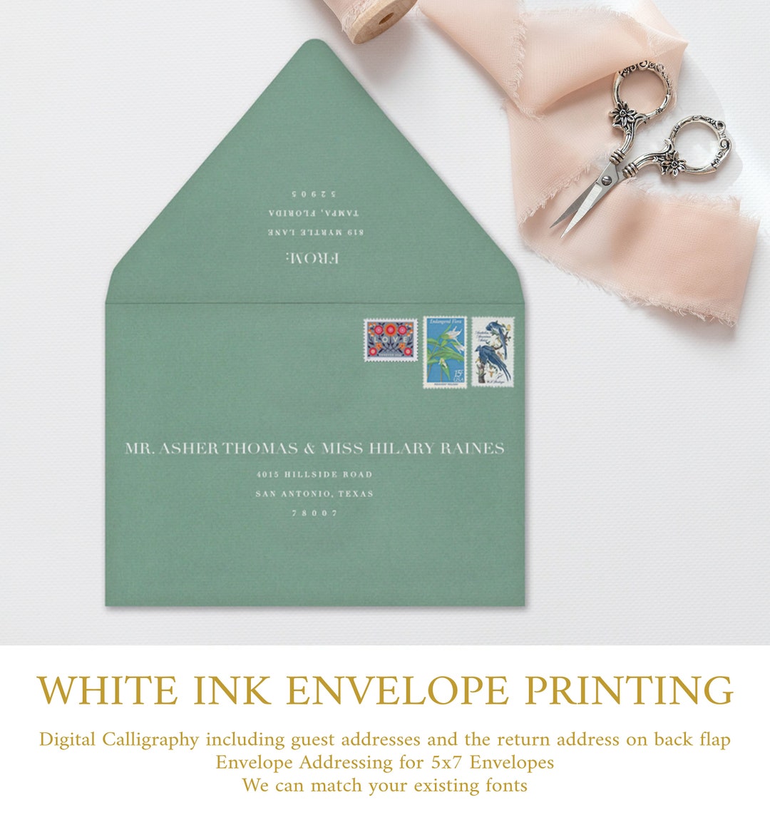 Envelope Address Printing Service - Digital Calligraphy - Color ...