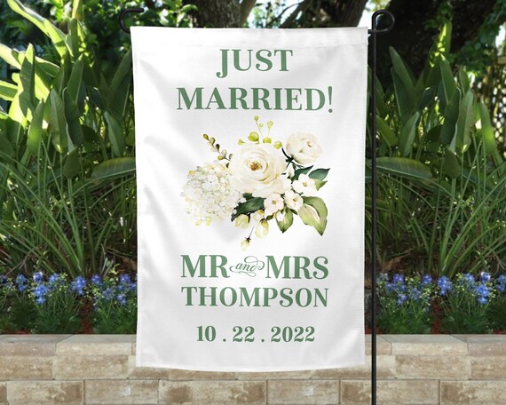 Wedding Flag Personalized Garden Flag Welcome Yard Sign Etsy
