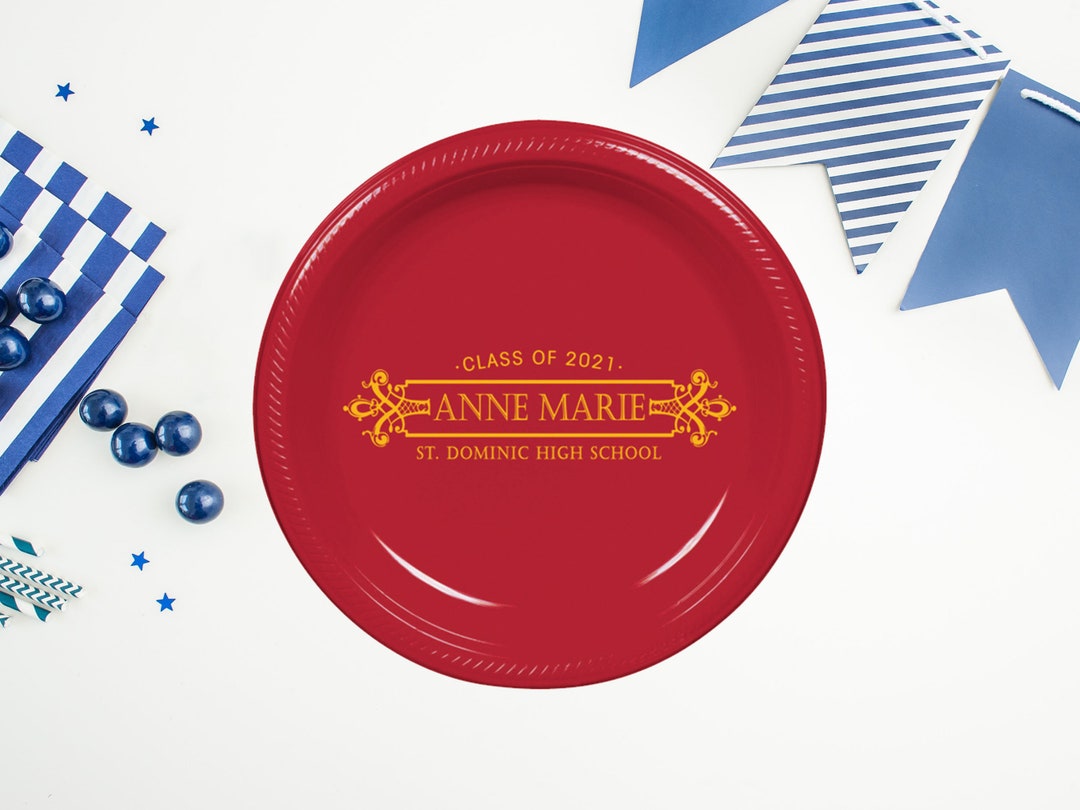 Custom Printed Party Plates, Personalized Graduation Party Printed ...
