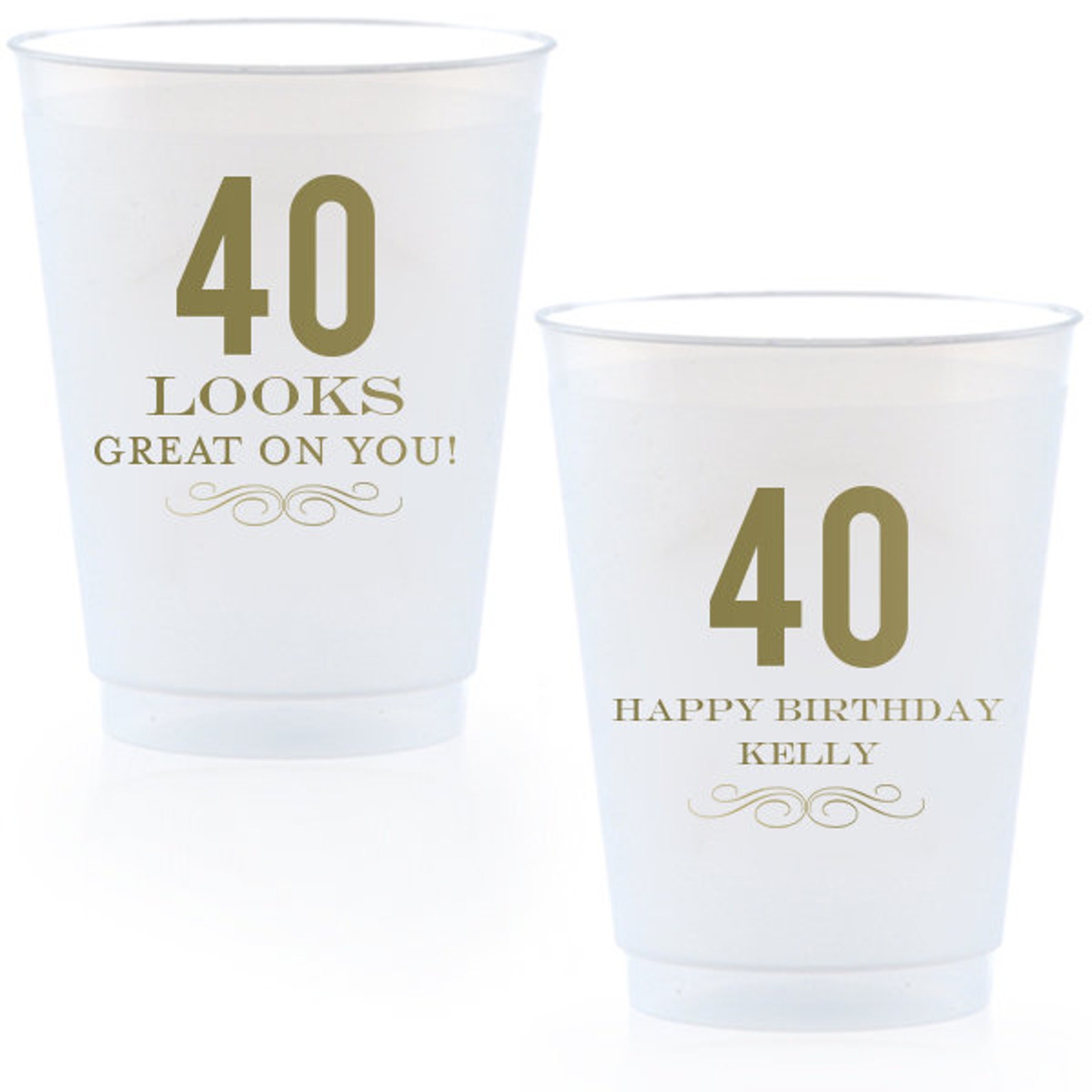 40th Birthday Party, 40th Birthday Cup, Cheers to 40 Years, Frosted ...