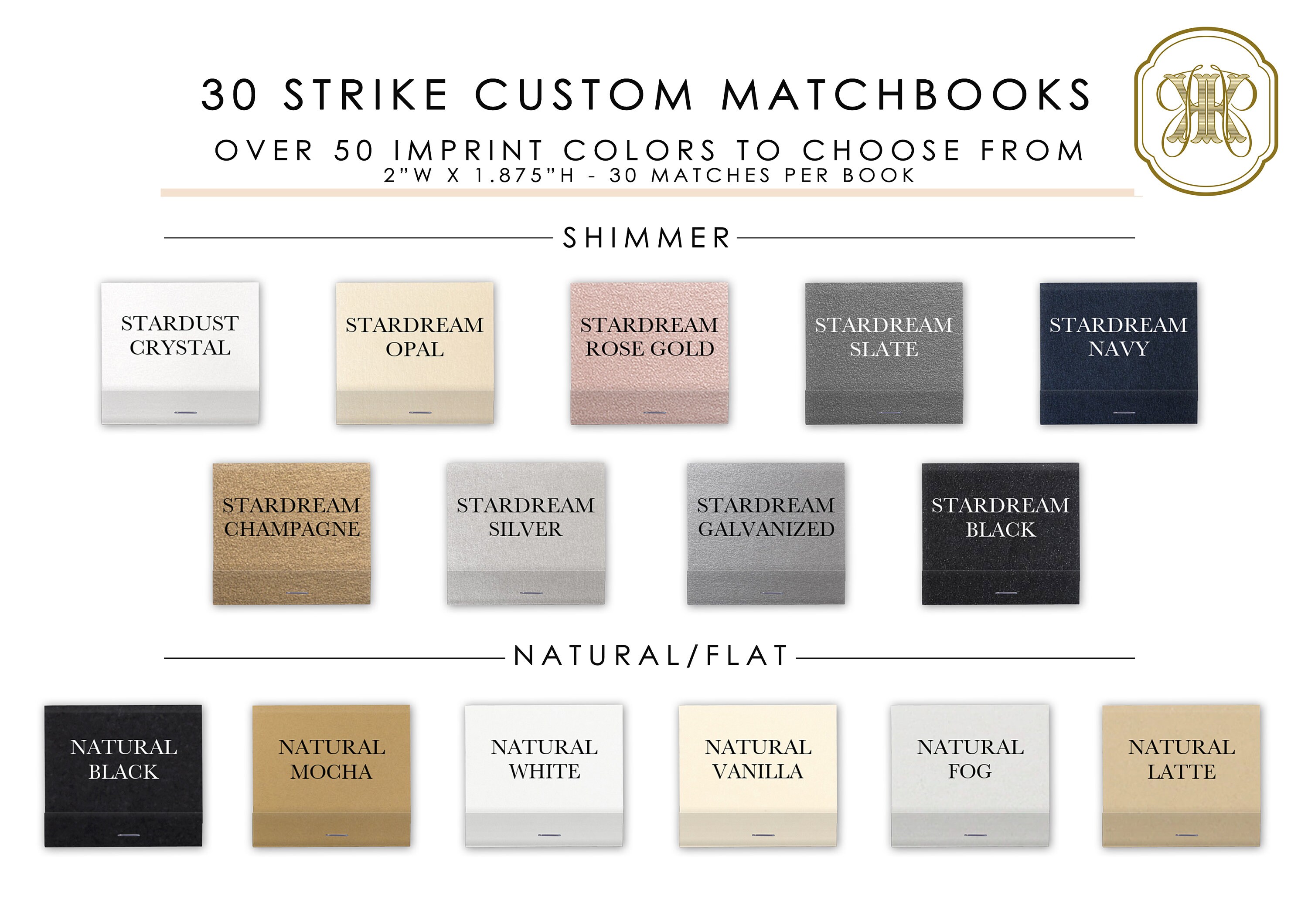 Wedding Favor Matchbooks Rustic Crest Monogram With Antlers - Etsy