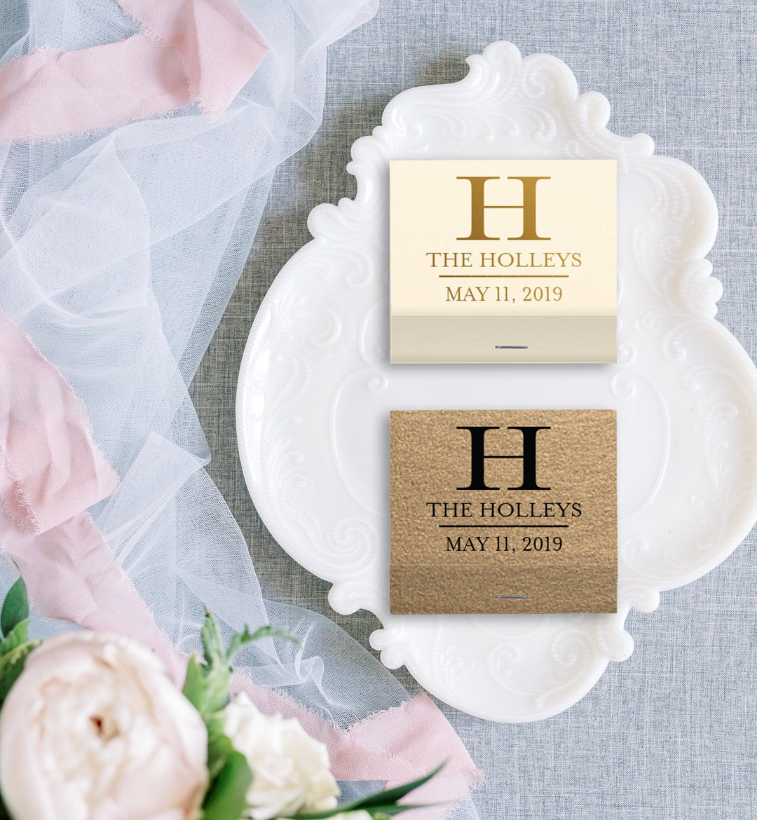 Personalized Matchbooks Wedding Simple Monogram - Personalized Wedding ...