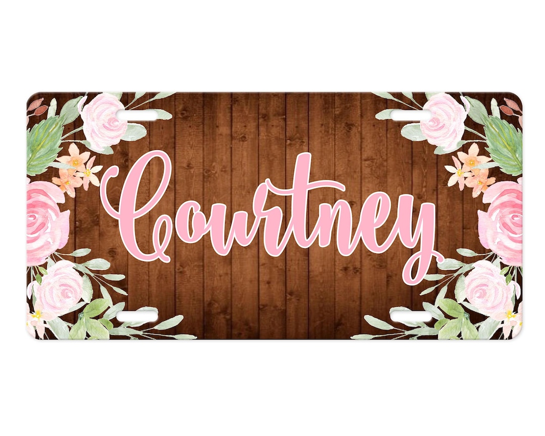 Personalized Preppy Front License Plate Car Tag for Women - Pink ...