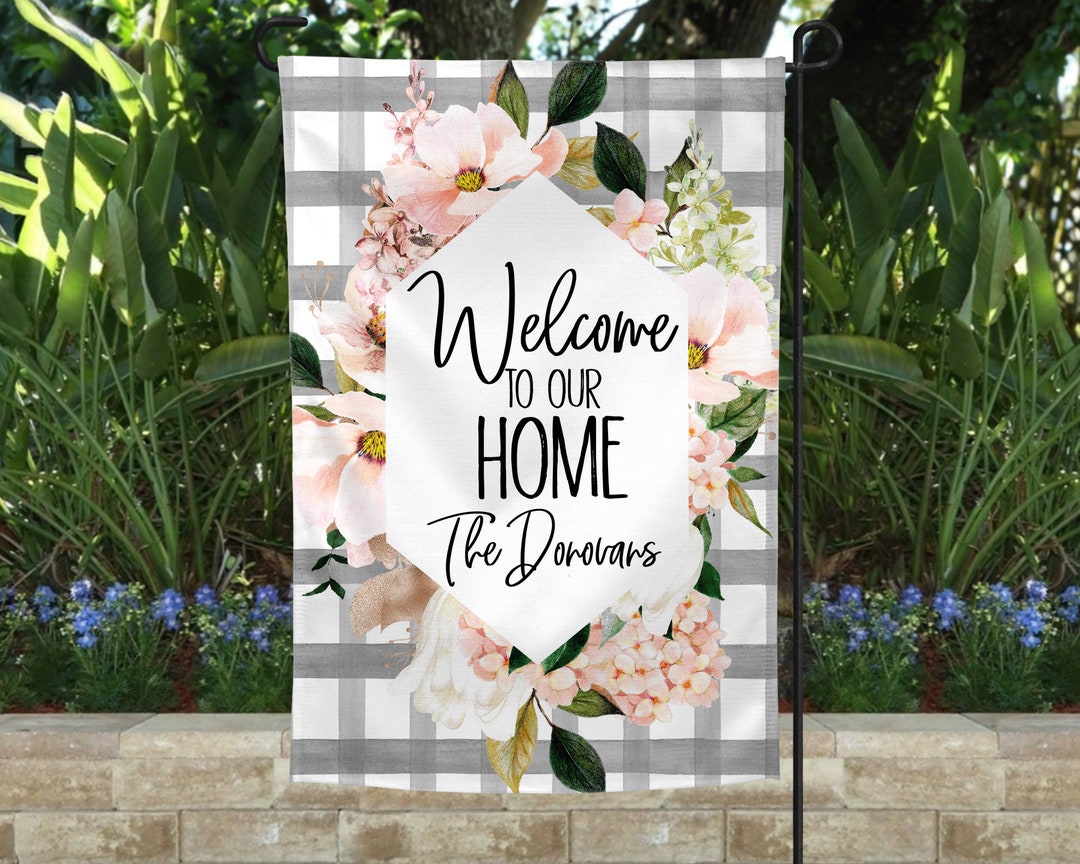 Personalized Address Garden Flag, Spring Garden Flag, Summer Garden ...