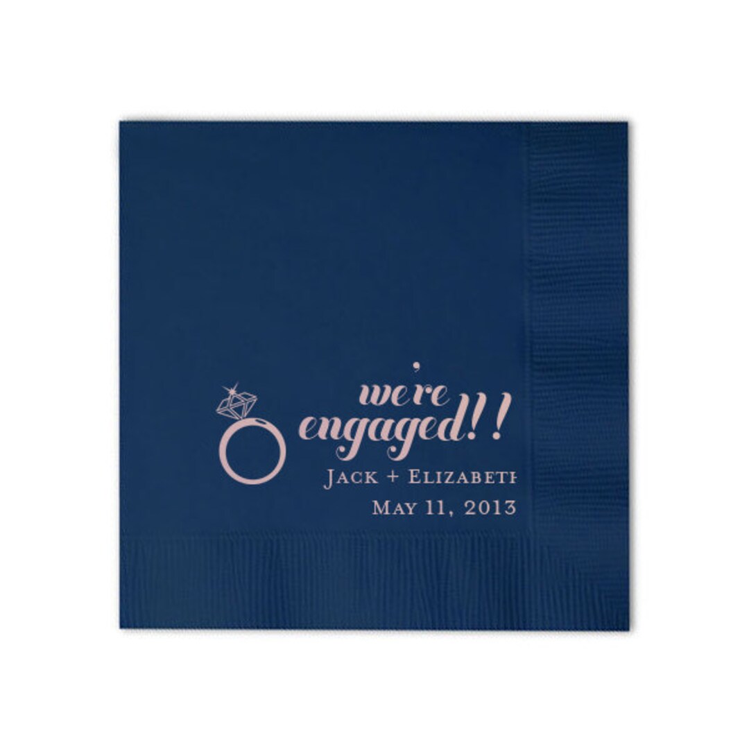 Engagement Napkins, Personalized Napkins, Custom Napkins, Event Napkins ...