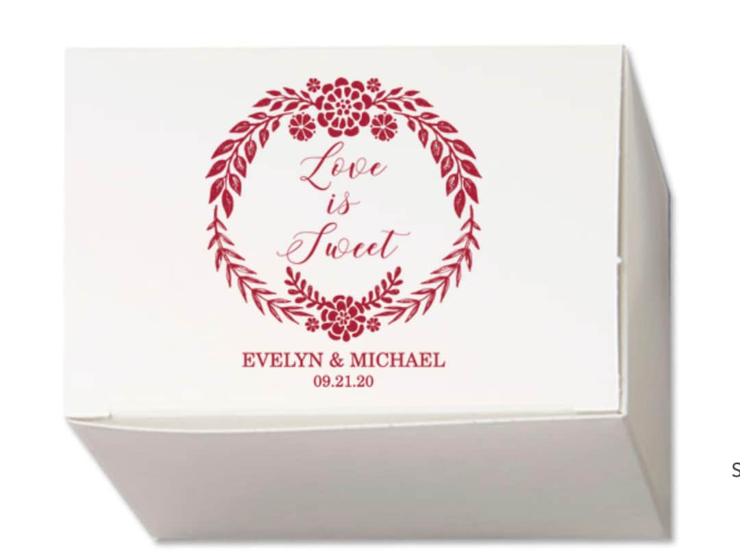 Personalized Wedding Cake Slice Boxes, Favor Box, Candy Box, Truffle ...