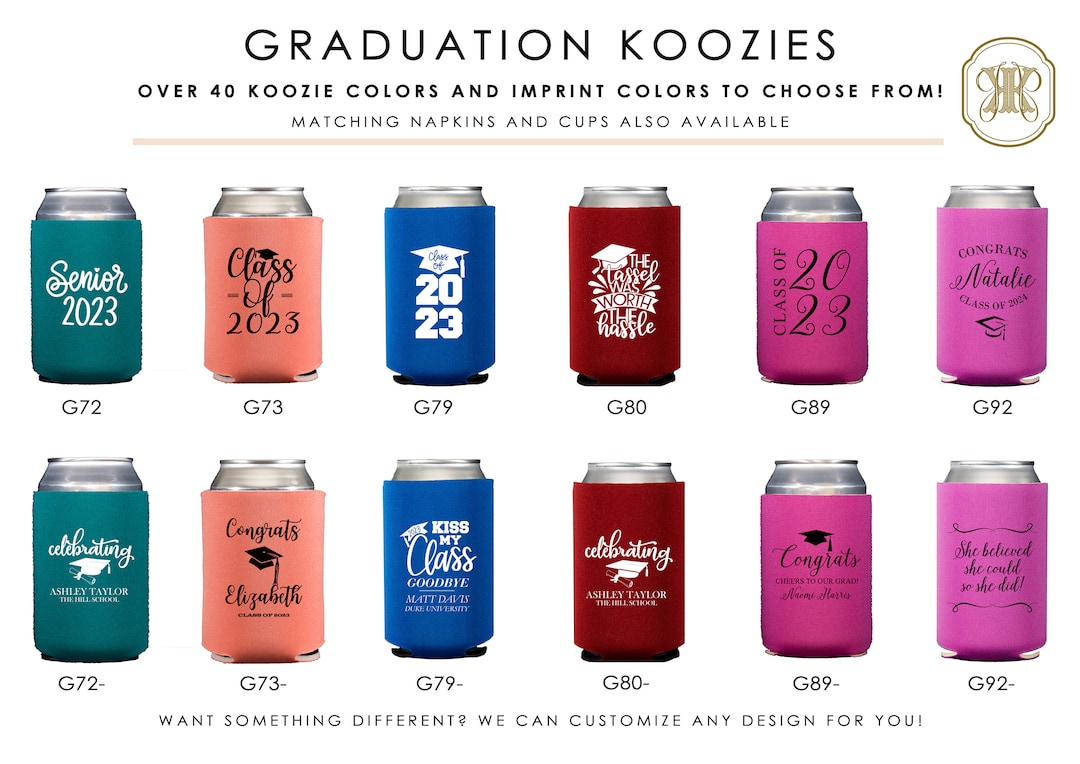 Graduation Coozies Class of 2026 Party Decorations Personalized Beer ...