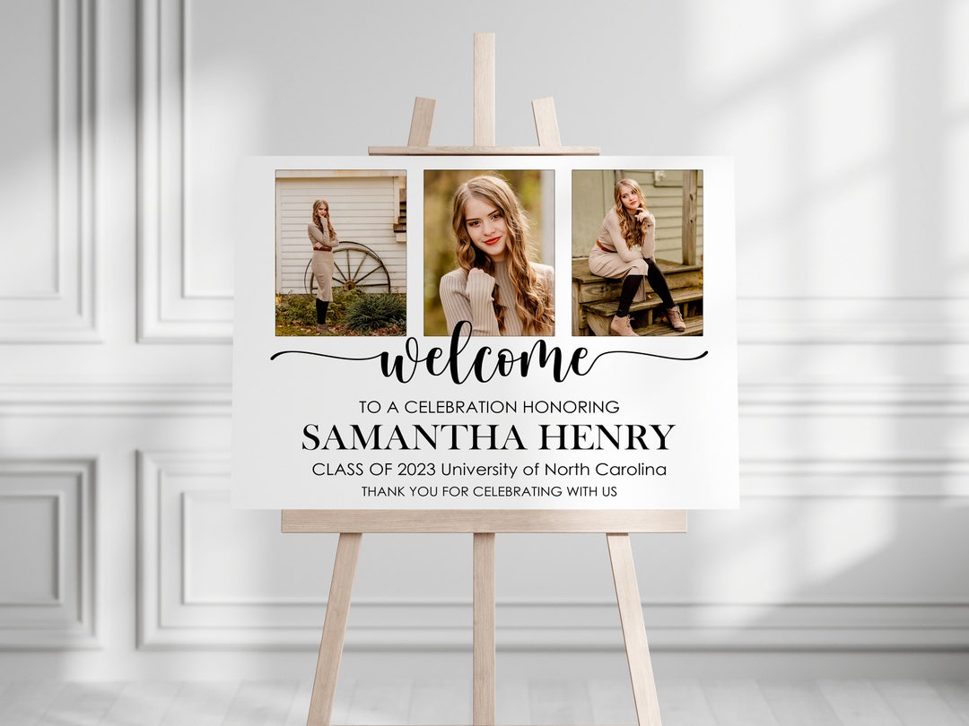 Graduation Welcome Sign, Graduate Decorations, Personalized High School ...