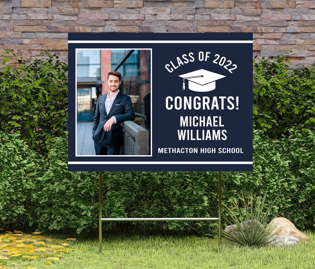 2024 Boy Graduation Grad Lawn Sign, Class of 2024, Proud of Our Senior ...