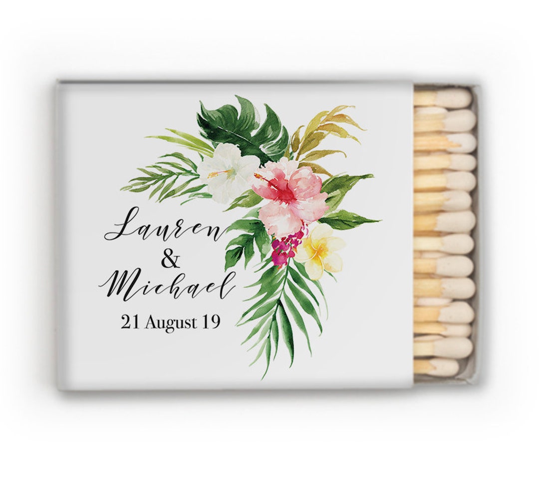 Tropical Wedding Matches, Personalized Wedding Matches, Custom ...