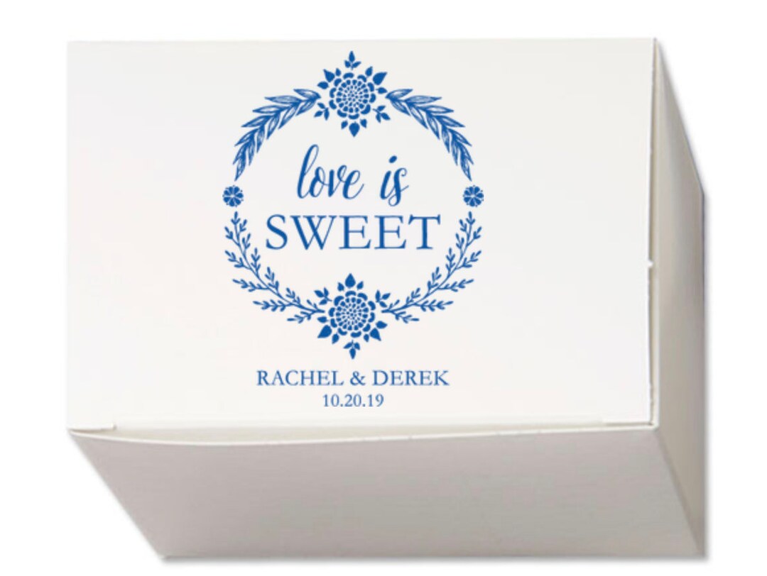 Personalized Wedding Favor/ Cake Box With Your Names, Date & Special ...