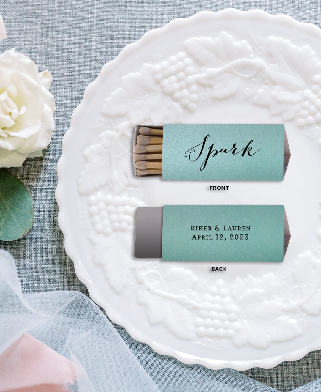 Personalized Spark Triangle Match Boxes Favors, Party Favors, Custom ...