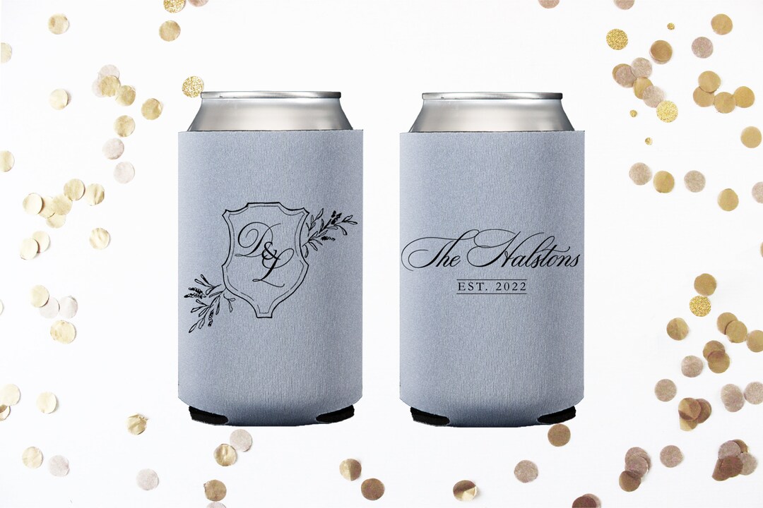 Colorful Can Coolers, Custom Monogrammed Can Coolers, Colorful Wedding ...