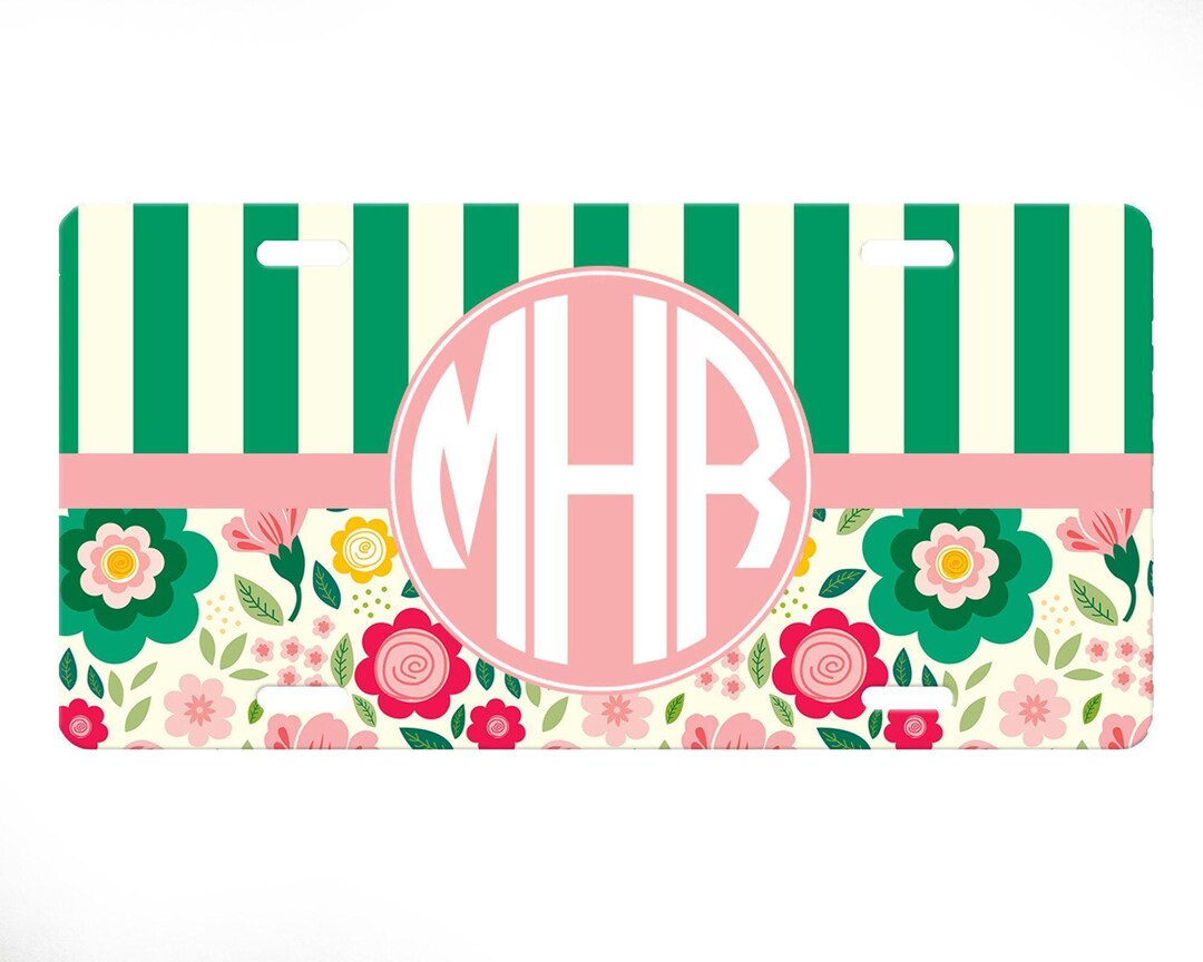Front License Plate Spring Flowers, License Plate Frame, Custom License ...