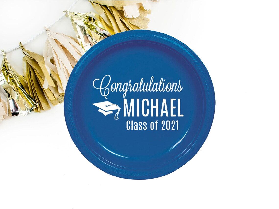 Graduation Plates Custom Graduation Party Plates Graduation | Etsy