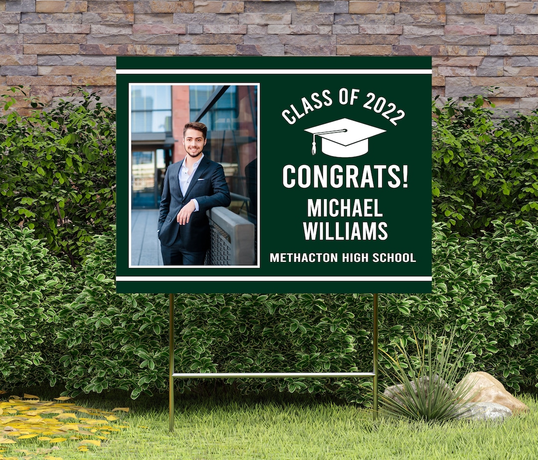 2025 Boy Photo Graduation Grad Lawn Sign, Class of 2025, Proud of Our ...